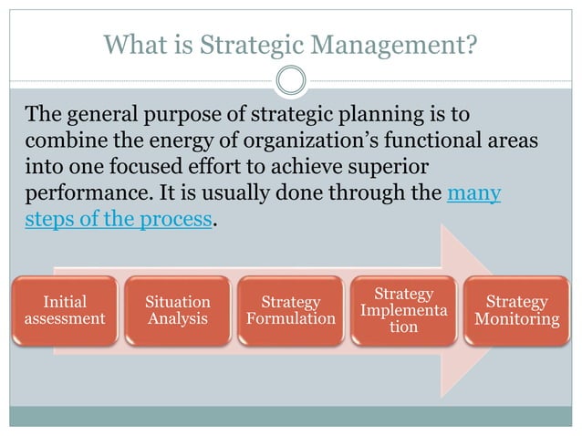 Strategic management and strategic planning | PPTX