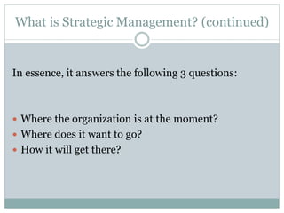 Strategic management and strategic planning | PPTX