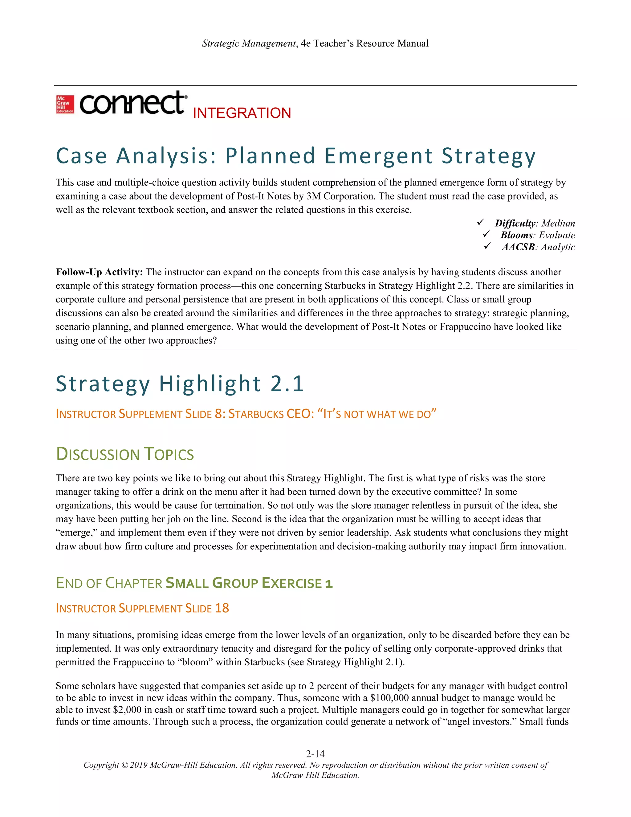 Strategic Management 4th Edition Frank-Rothaermel Solutions Manual | PDF