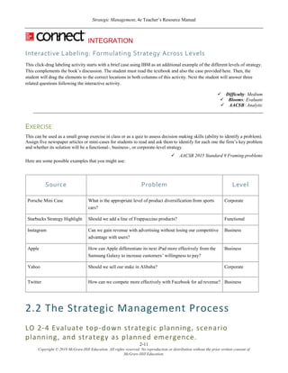 Strategic Management 4th Edition Frank-Rothaermel Solutions Manual | PDF