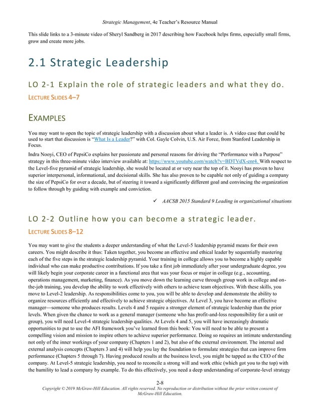 Strategic Management 4th Edition Frank-Rothaermel Solutions Manual | PDF