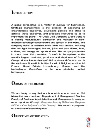 Strategic Management Issues Of Multinational Companies Mn Cs A Case ...