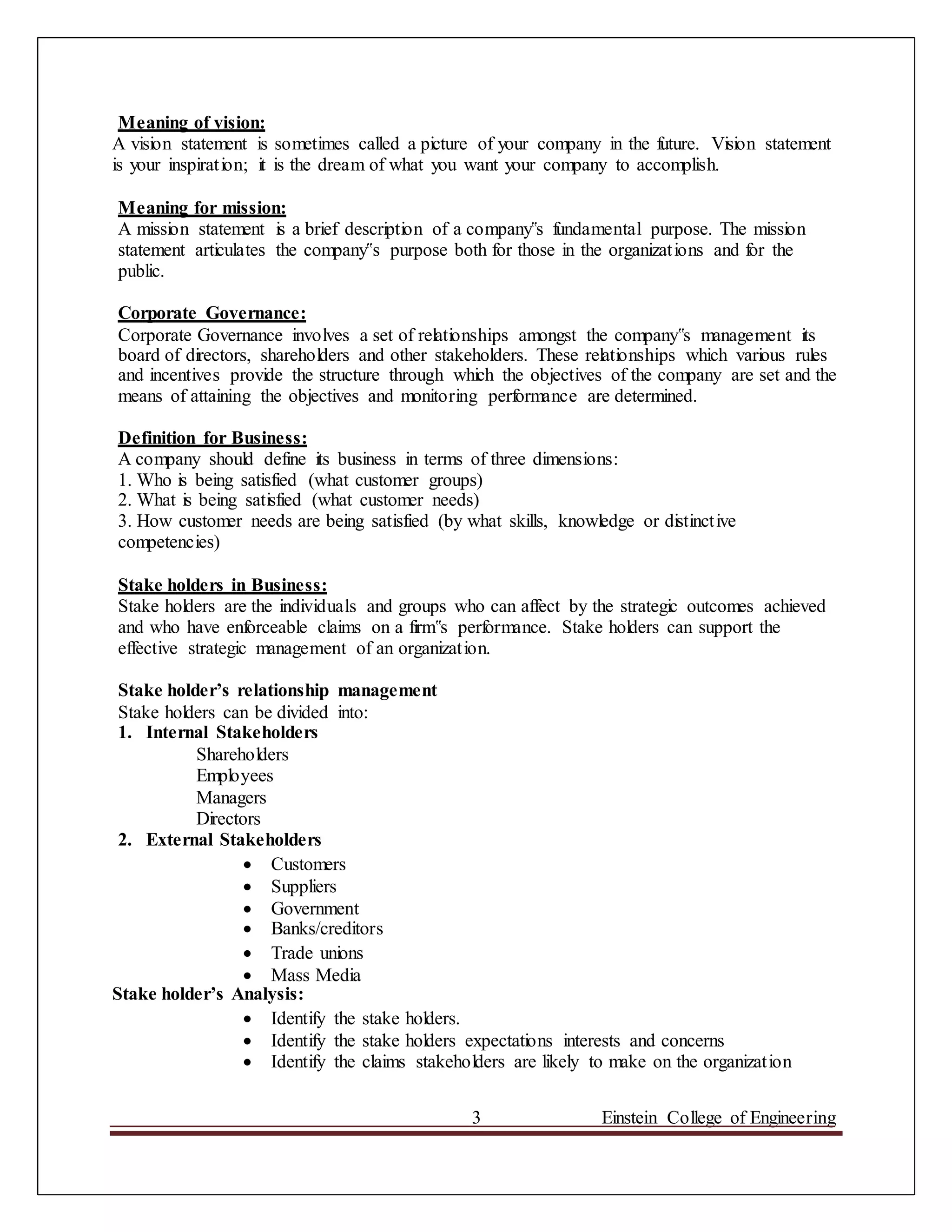 Strategic management - short notes | DOCX