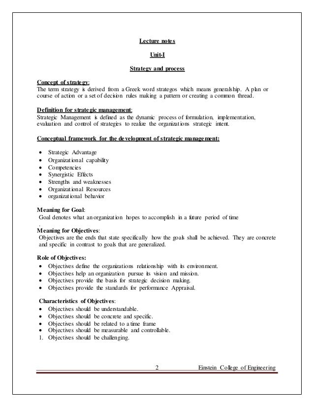 Strategic management - short notes