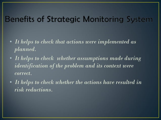Strategic monitoring-system | PPT | Business | Business and Finance