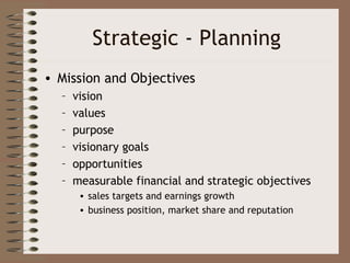 Strategic Planning | PPT | Business | Business and Finance