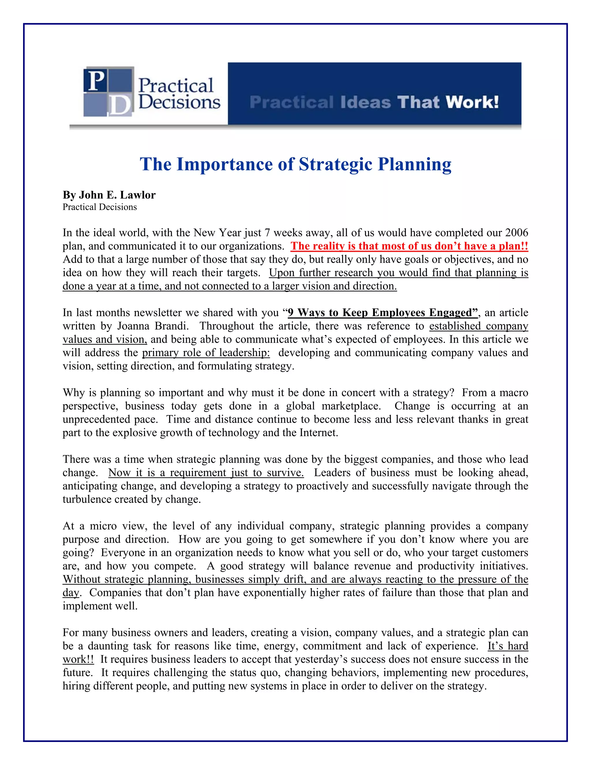 Strategic planning | PDF