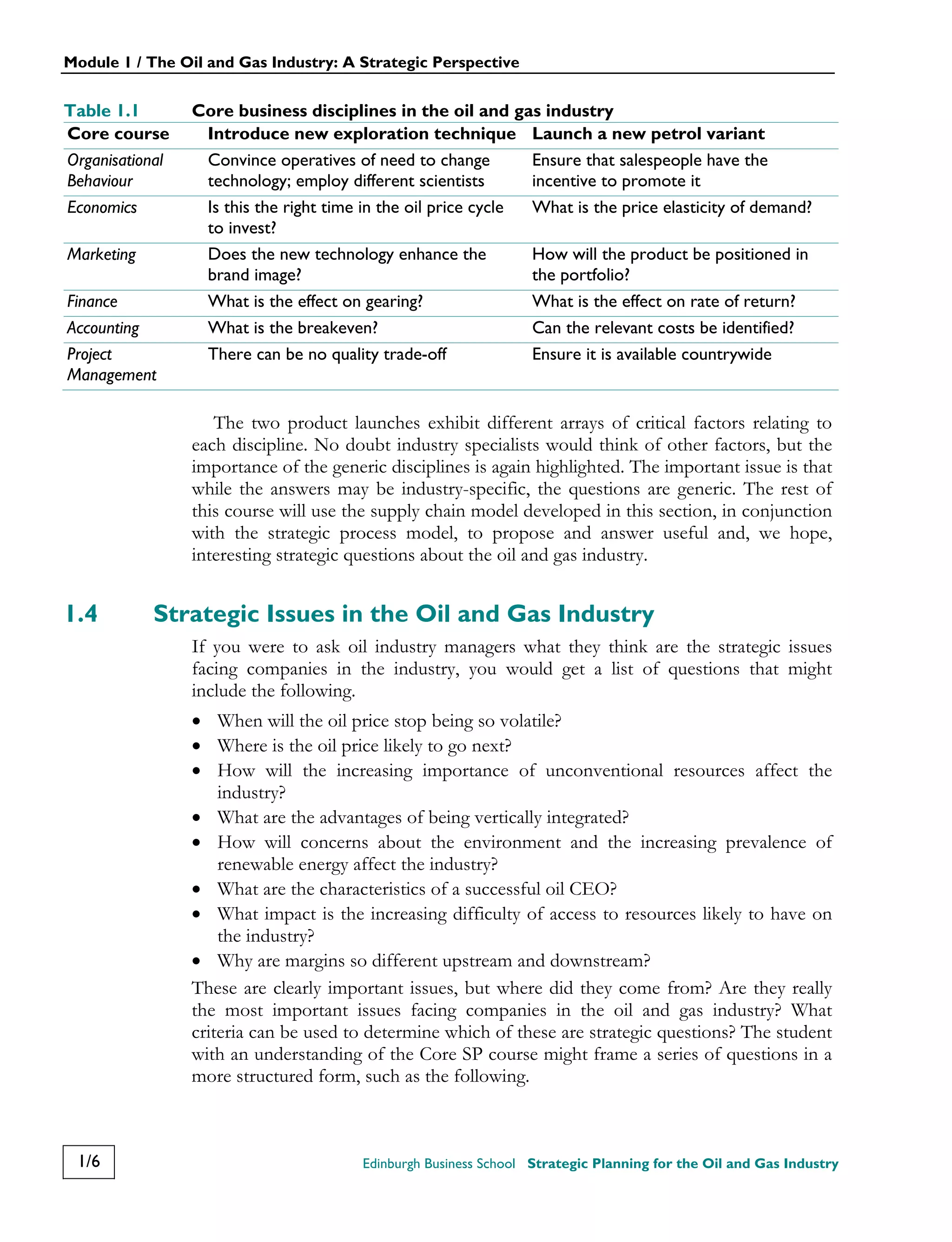 Strategic planning-oil-gas-industry-course-taster | PDF