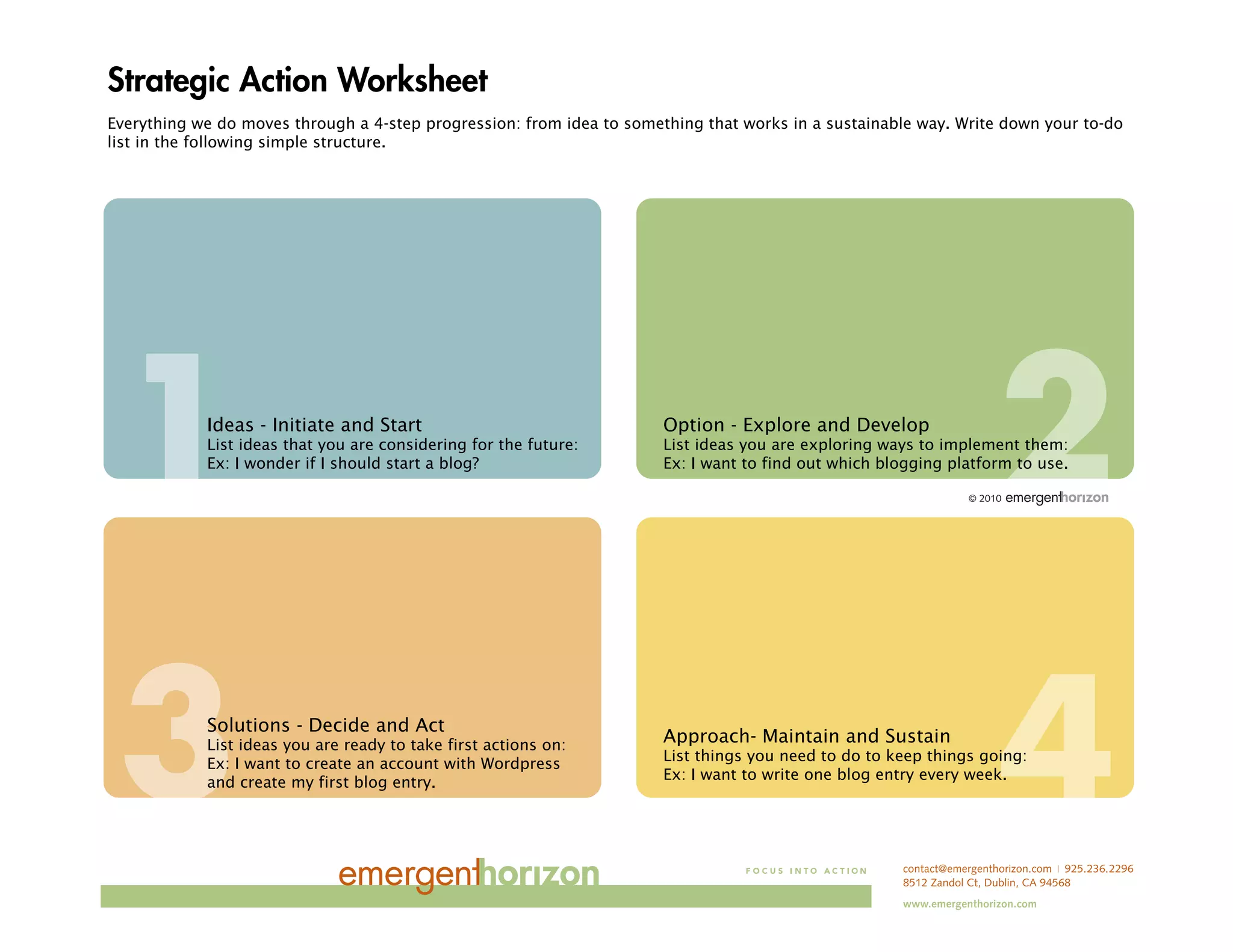 Strategic action worksheet | PPT | Free Download