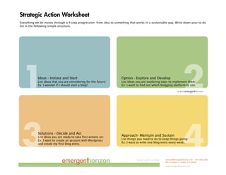 Strategic action worksheet | PPT