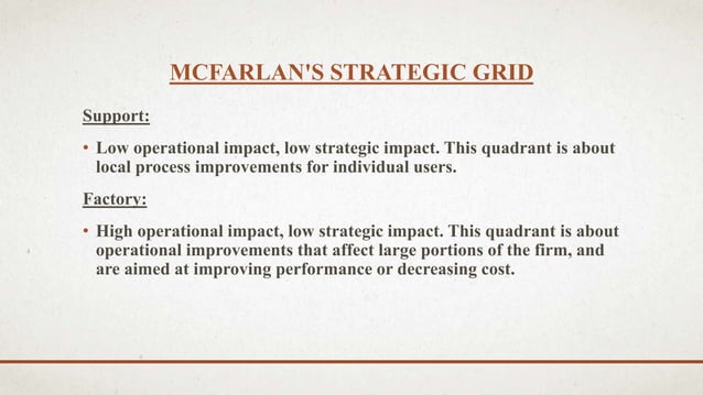 Strategic alignment mode land mc farlan trategic grid | PPT