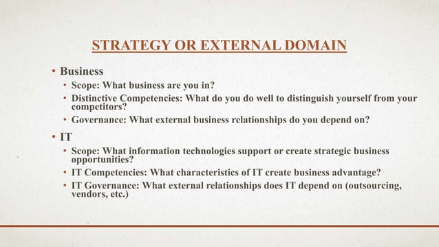 Strategic alignment mode land mc farlan trategic grid | PPT