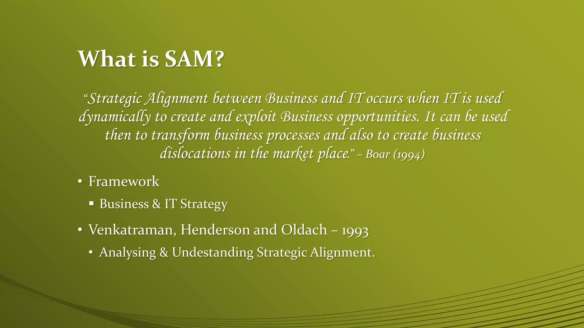 Strategic alignment model (SAM) | PPTX