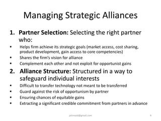 Strategic alliances in International Business | PPTX