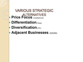 Strategic alternatives- strategic manament | PPTX