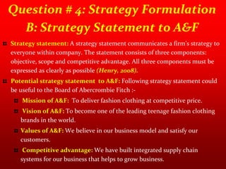 Strategic analysis of Abercrombie Fitch | PPTX