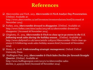 Strategic analysis of Abercrombie Fitch | PPTX