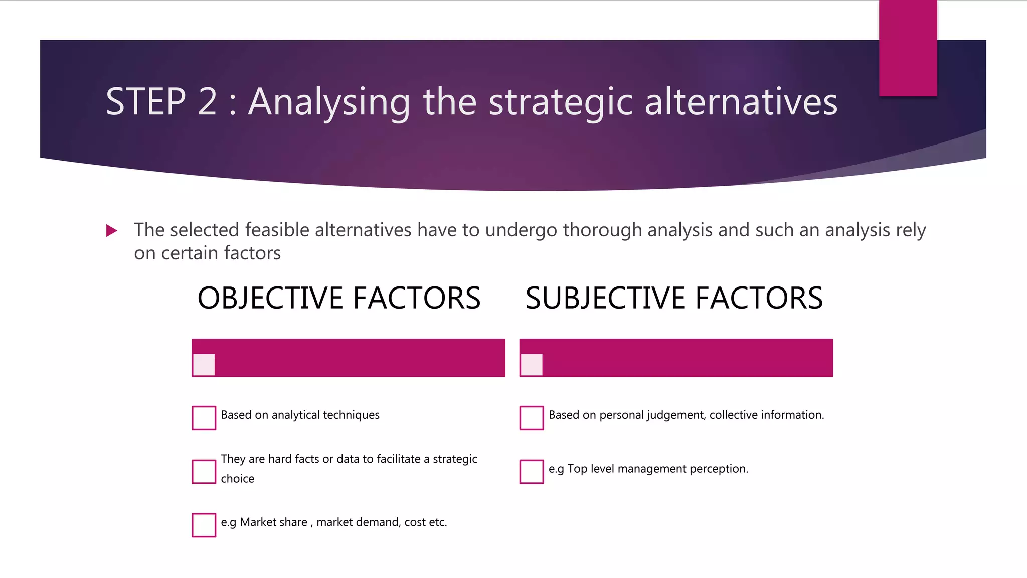 Strategic analysis and choice | PPTX