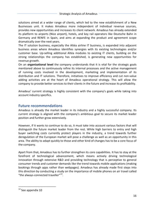 Strategic Analysis for Amadeus | PDF