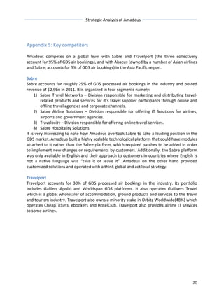 Strategic Analysis for Amadeus | PDF
