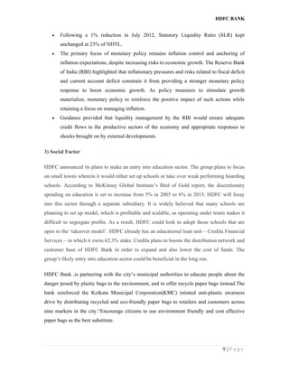 Strategic analysis of hdfc bank | PDF