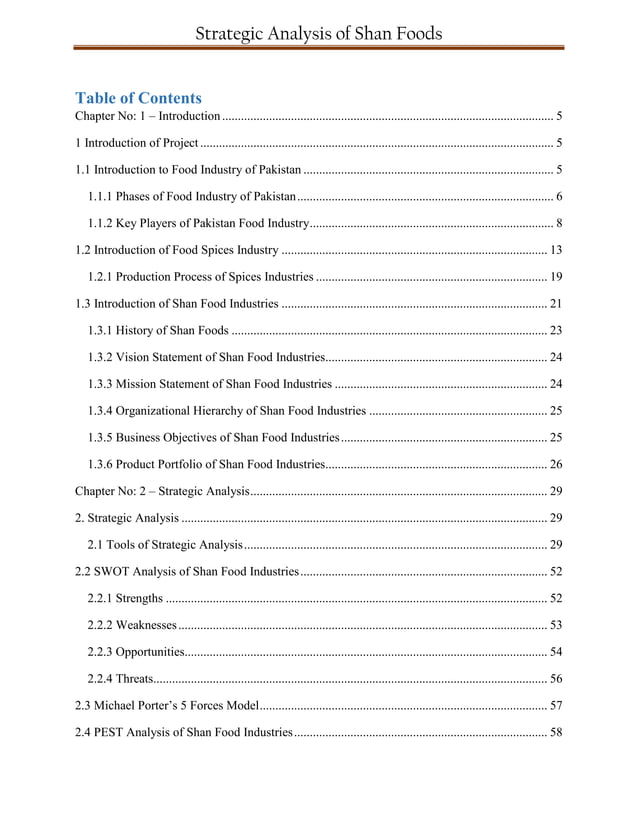 Strategic Analysis of Shan Food Industries | PDF
