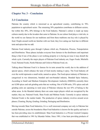 Strategic Analysis of Shan Food Industries | PDF