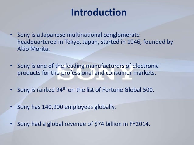 Strategic analysis of sony | PPTX