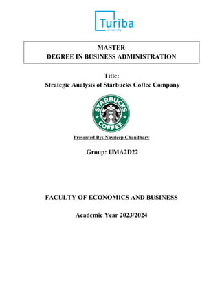 Strategic Analysis of Starbucks Coffee Company - MBA.docx