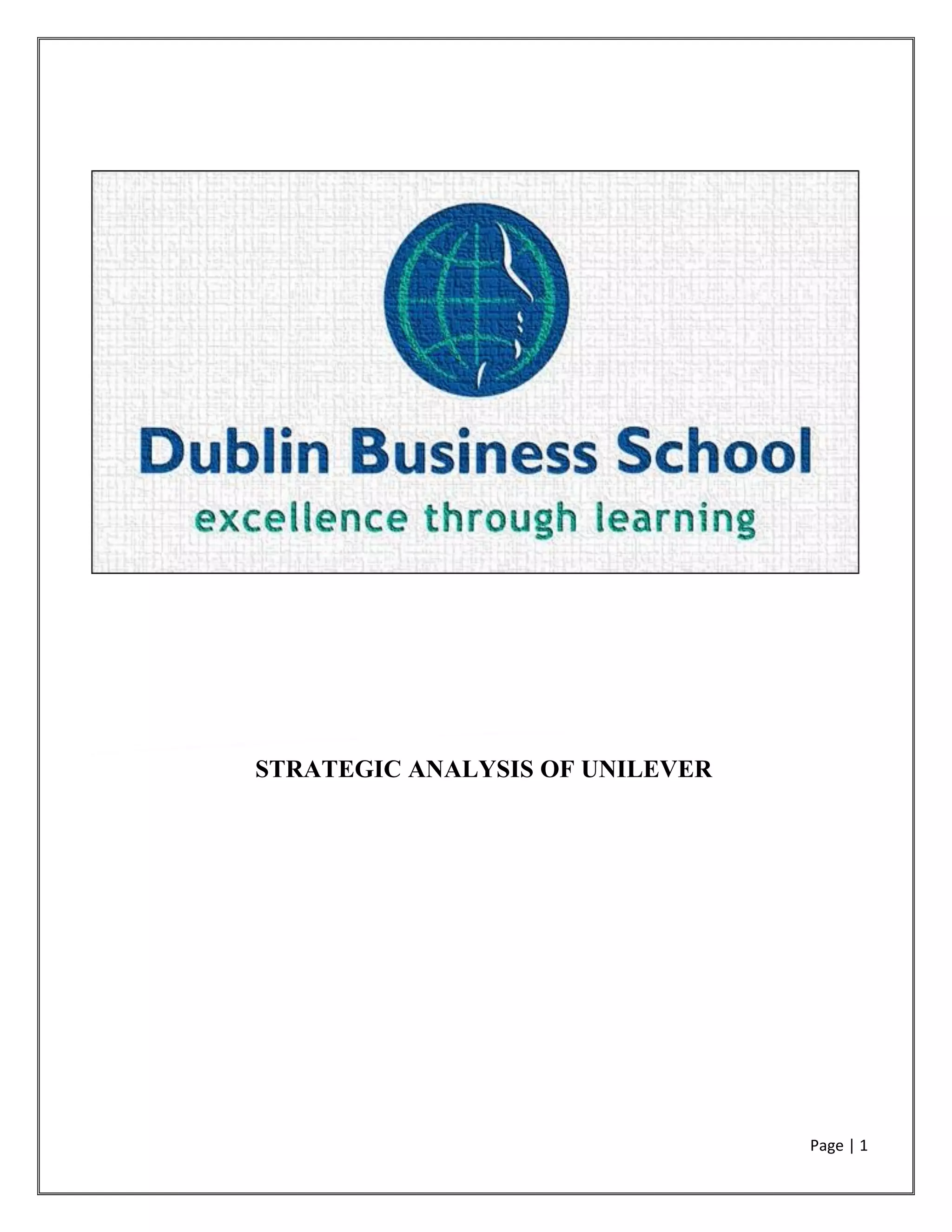 Strategic Analysis of Unilever | PDF