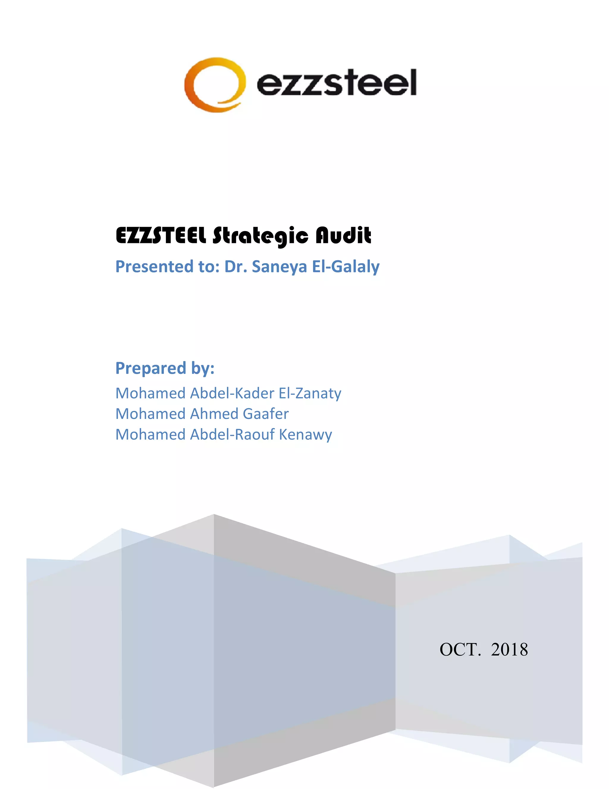Strategic audit ezz steel | PDF