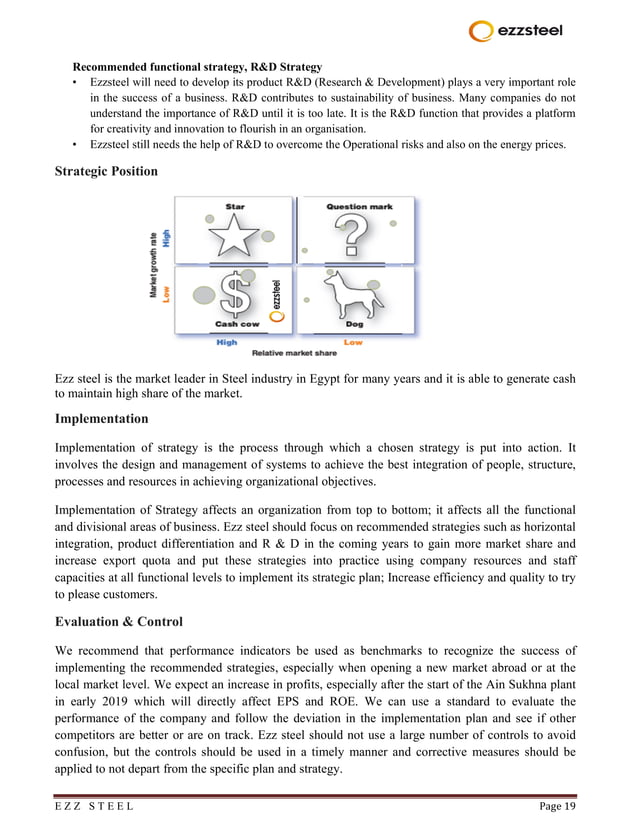 Strategic audit ezz steel | PDF