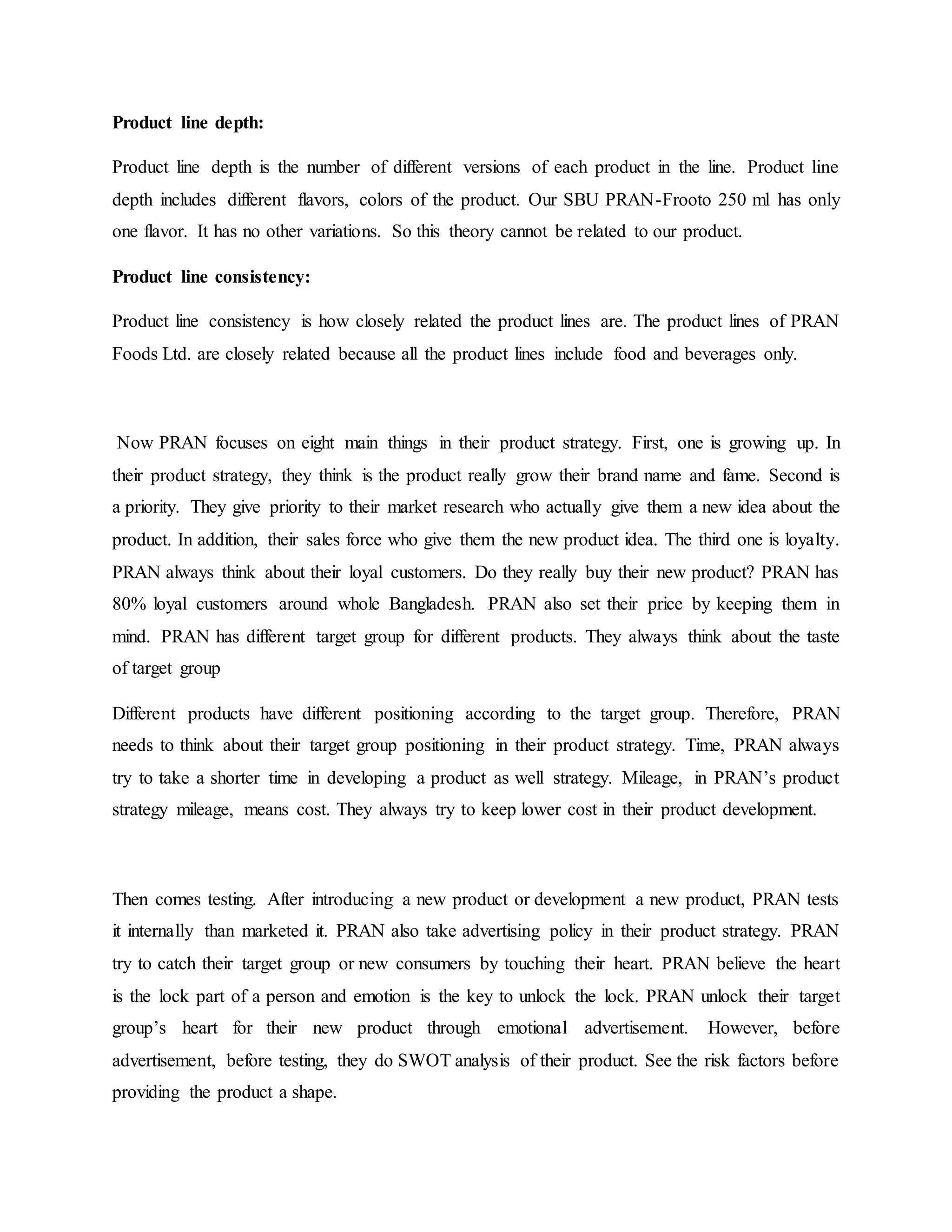 Strategic brand management of pran group | DOCX