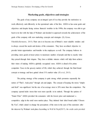 ASDA CASE STUDY – STRATEGIC BUSINESS ANALYSIS: DEVELOPING A PLAN FOR ...