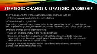 Strategic Change and Strategic Leadership | PDF