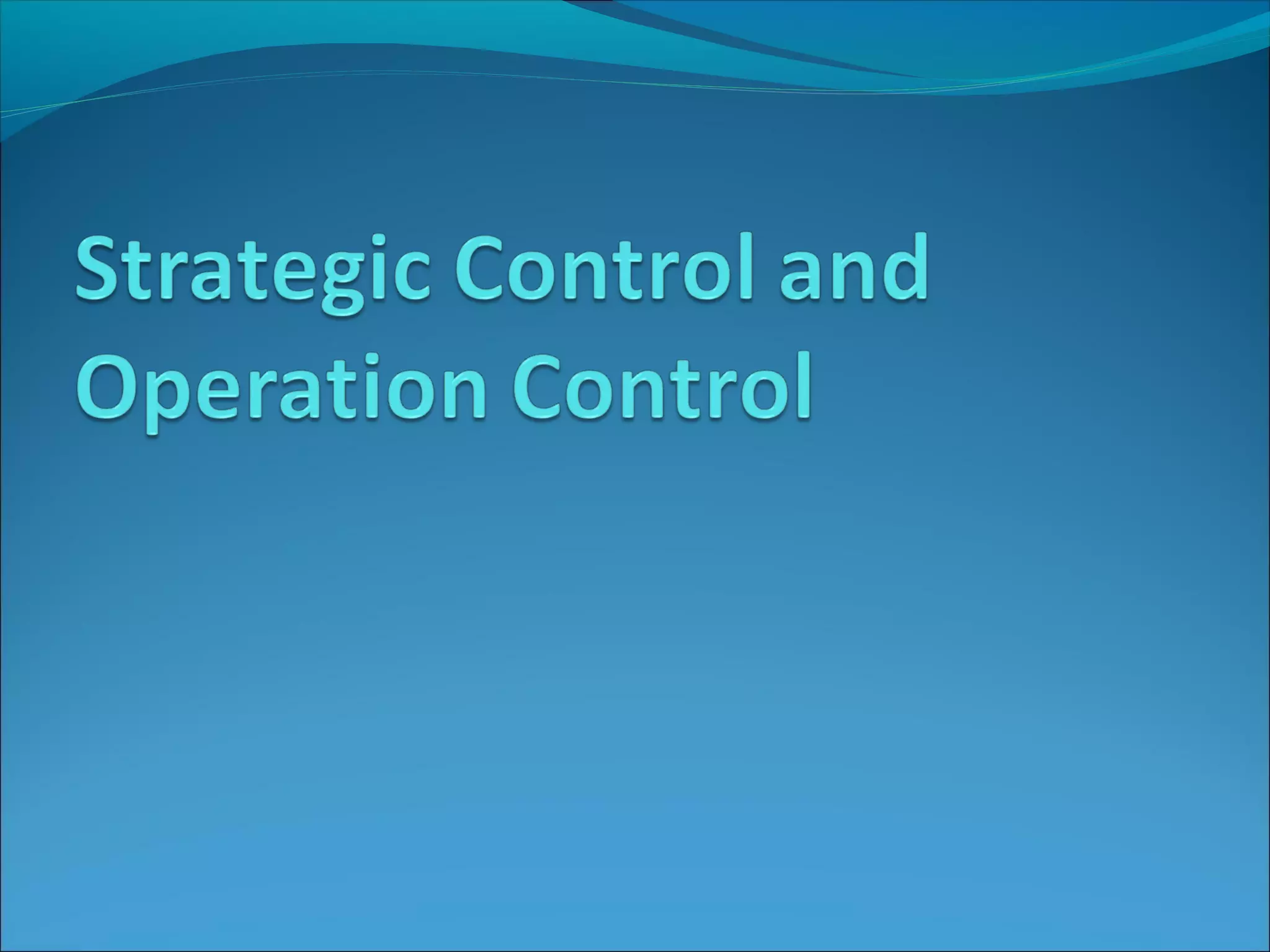 Strategic control | PPT