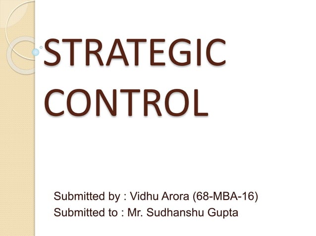 Strategic control | PPT
