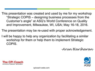 Strategic copis workshop presentation | PDF