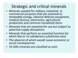 Strategic,critical& essential minerals | PPTX