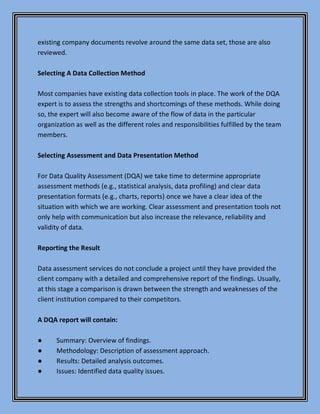 Strategic Data Assessment Services Step by Step Measuring Of Data ...