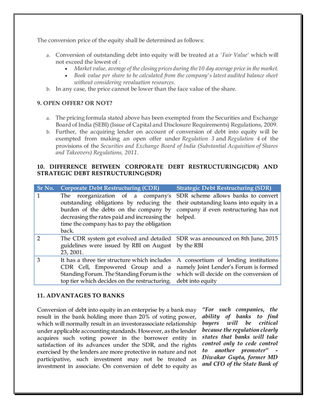 Strategic debt restructuring an introduction | PDF