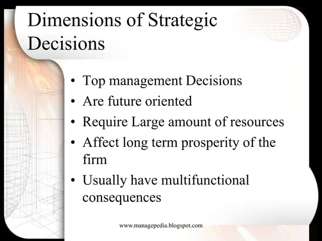 Strategic decision making | PPT