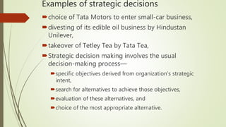 Strategic decision making | PPTX