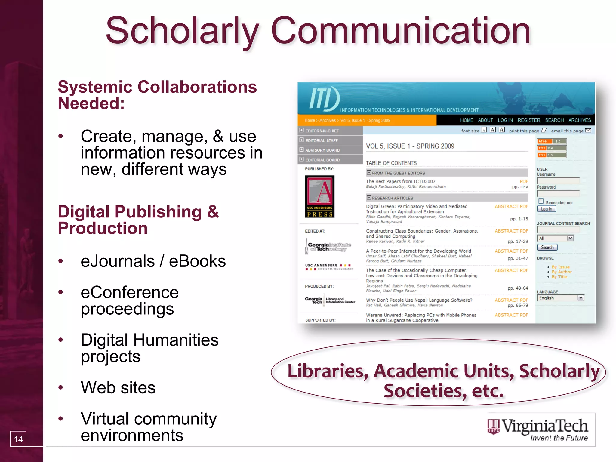 Virginia Tech Libraries: Strategic Directions | PDF