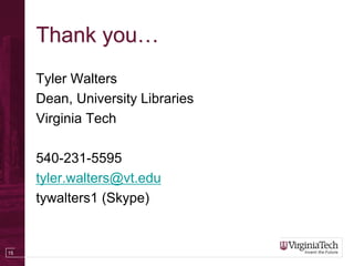 Virginia Tech Libraries: Strategic Directions | PDF