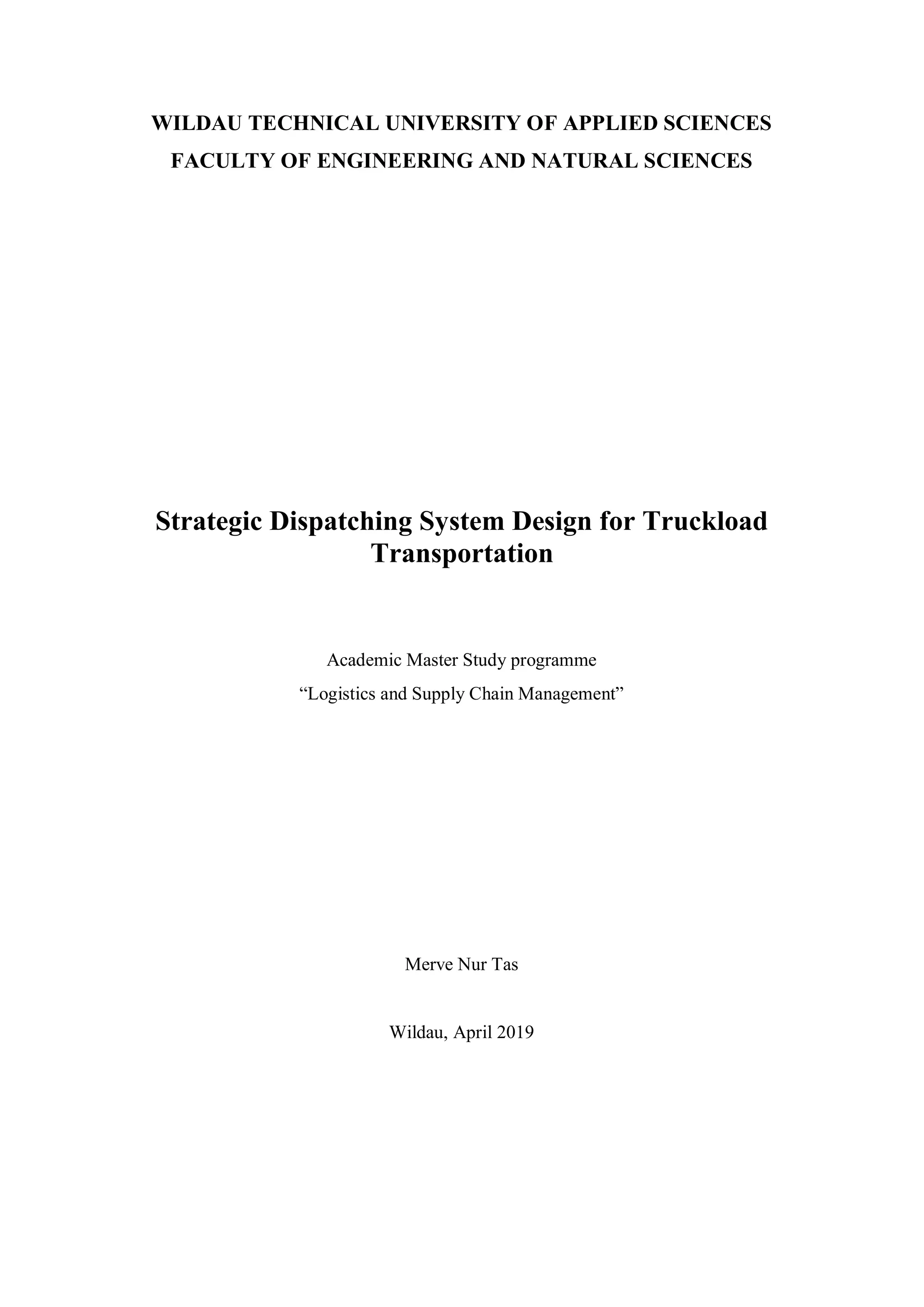 Strategic Dispatching System Design for Truckload Transportation | PDF | Computer Software and ...