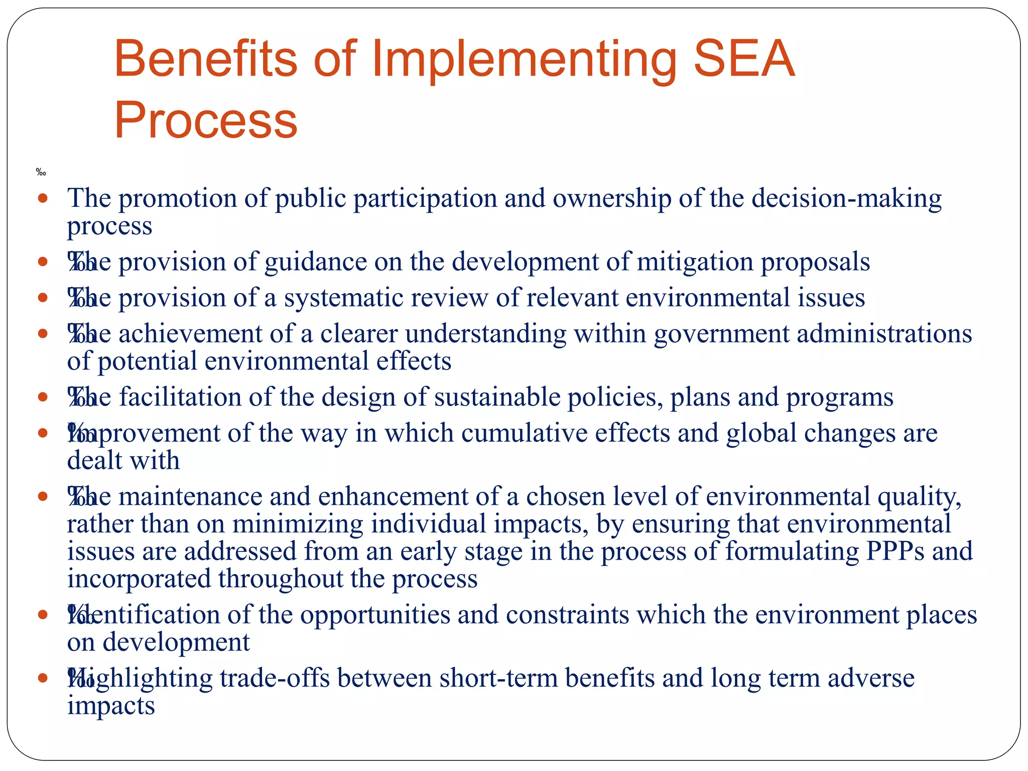 Strategic Environmental Assessment (SEA) | PPTX