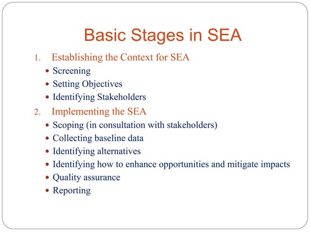 Strategic Environmental Assessment (SEA) | PPTX | Environment | Science