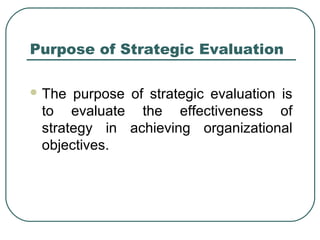 Strategic evaluation | PPT