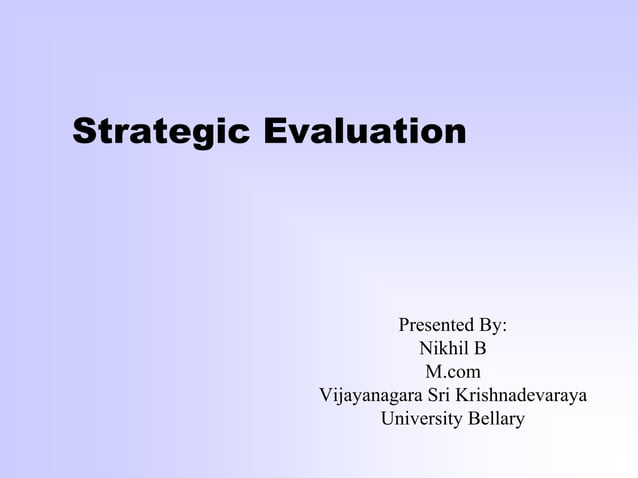 Strategicevaluation | PPT